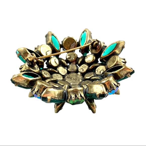 Albert Weiss | Jewelry | Weiss Multi Green Rhinestone Navette Domed ...